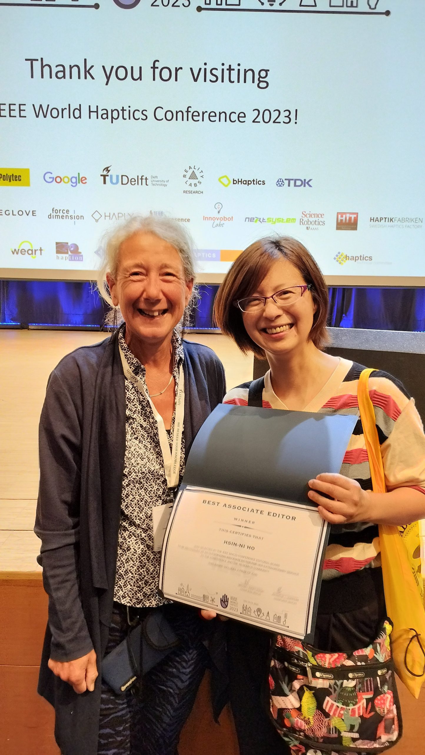 Associate Professor Hsin-Ni Ho received “Best Associate Editor Award ...