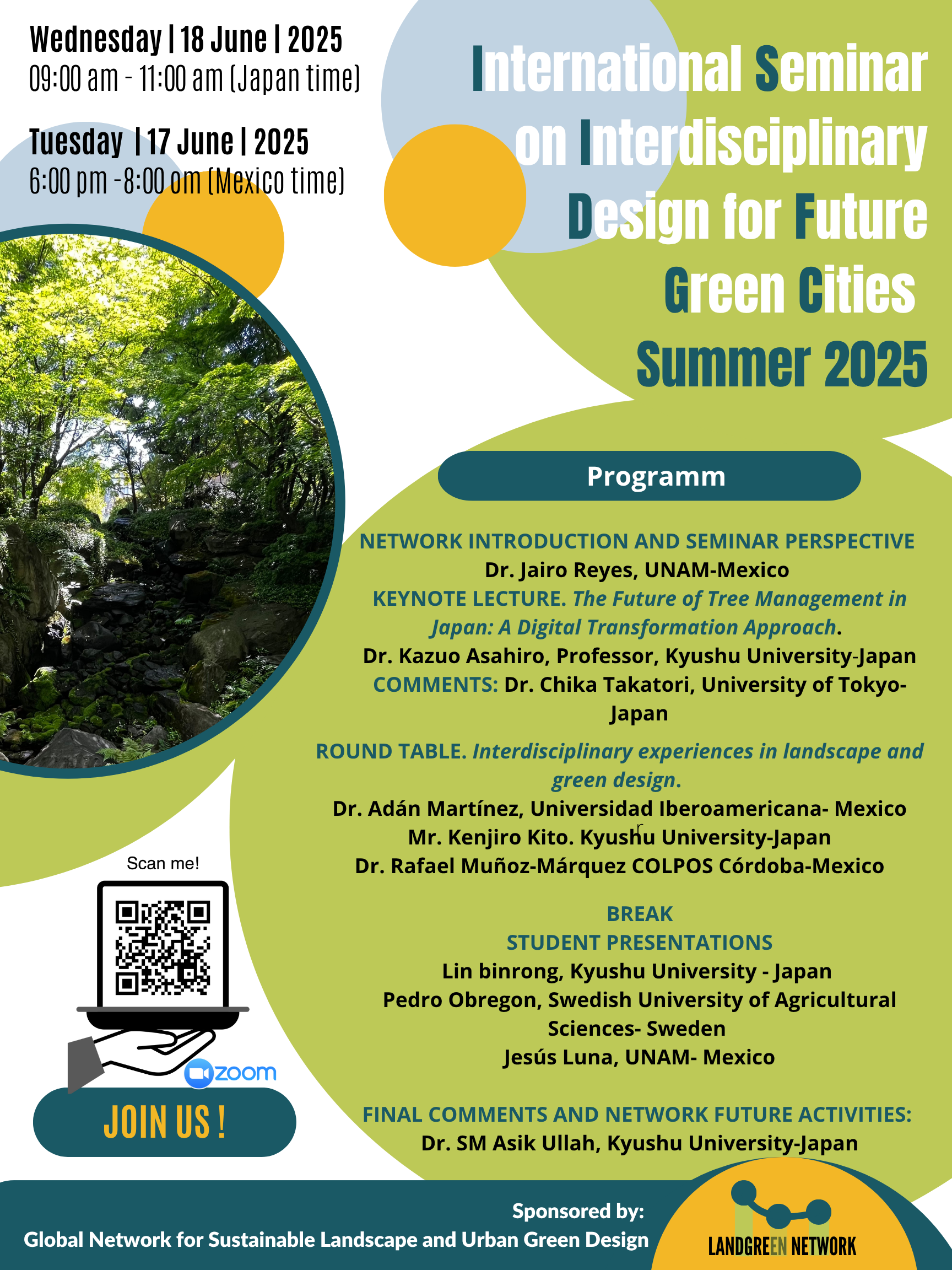 [June 18] International Seminar on Interdisciplinary Design for Future Green Cities Summer 2025 ...